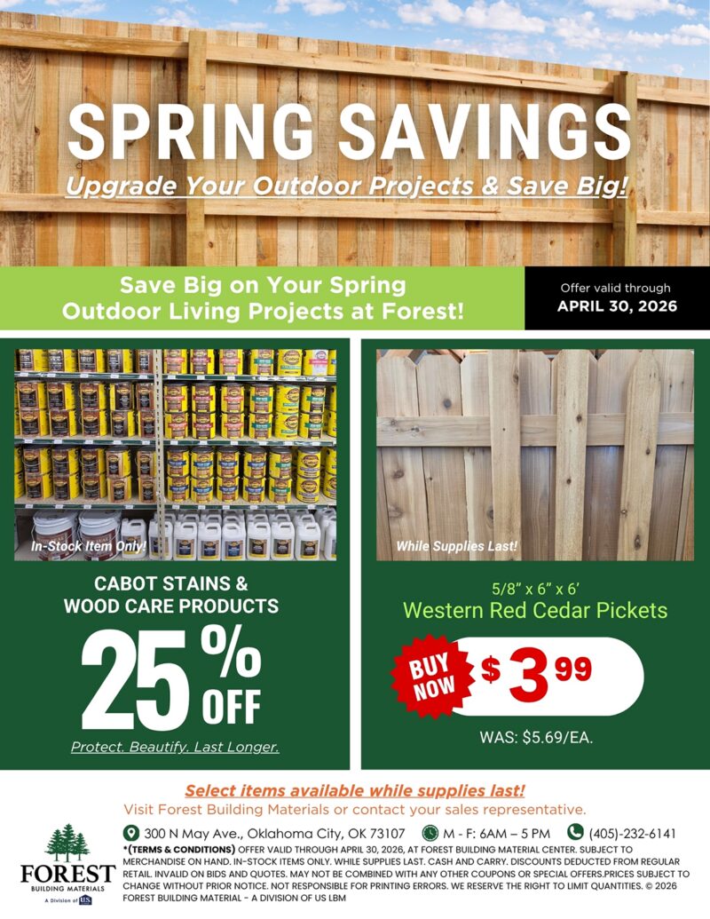 Spring Saving - April 2026 | Forest Building Materials